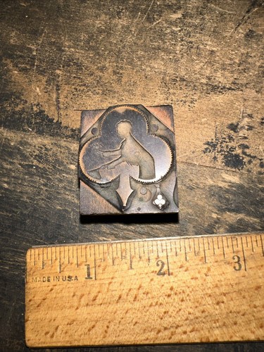 Printing Block “ Three Leaf Clovers “ Woman Inside. Copper Face | eBay UK