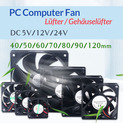 PC Lüfter 40/50/60/70/80/90/120mm Bulk PC Computer Gehäuse Lüfter DC 5V ...
