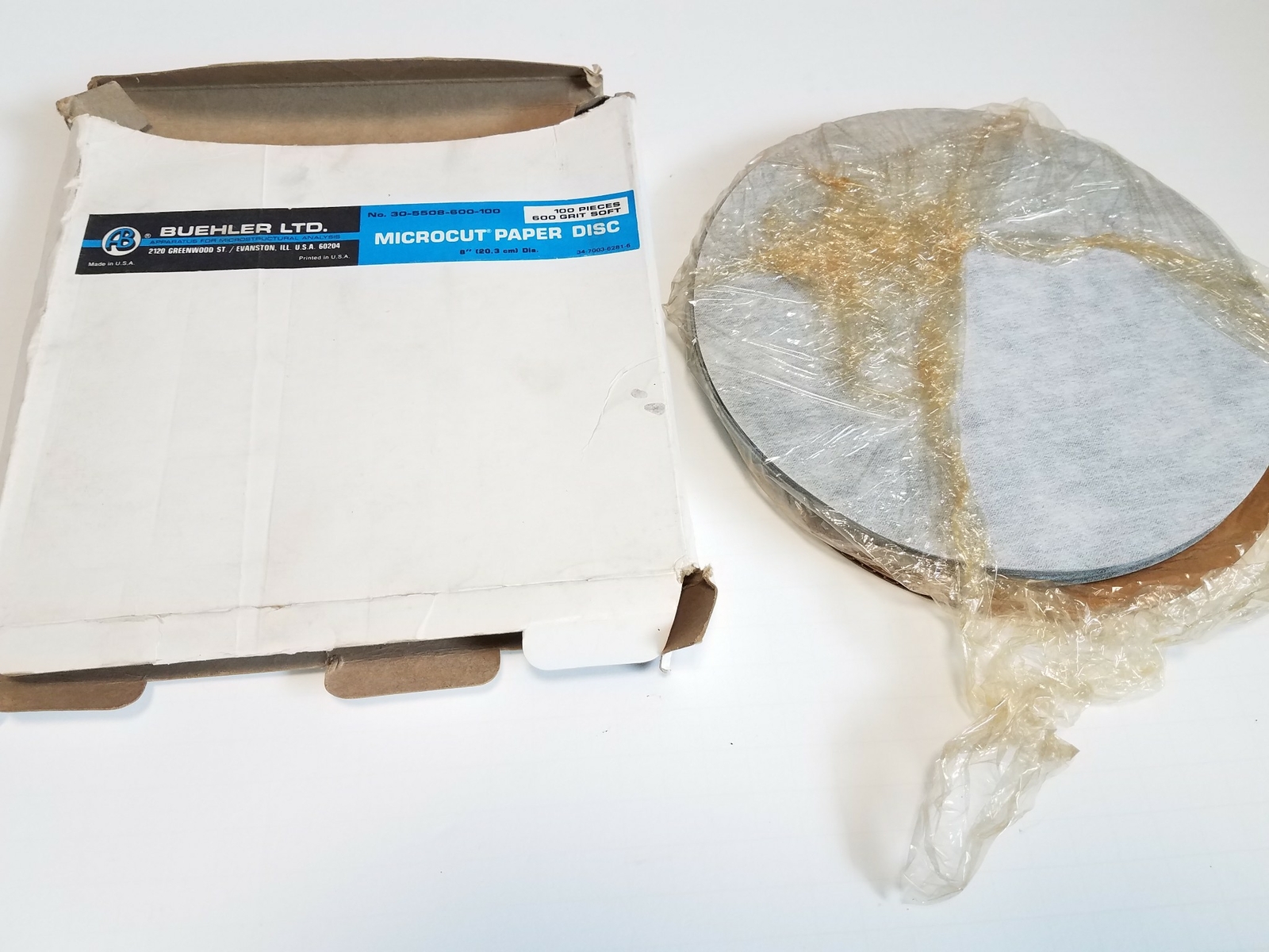 BUEHLER 30-5508-600-100 600 Grit Soft Microcut 8" Paper Disc Lot of (74 ...