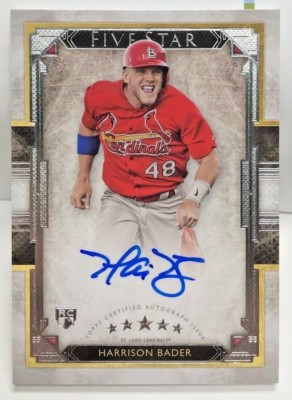 Harrison Bader 2018 Topps Five Star RC on-card Autograph Auto SP ...