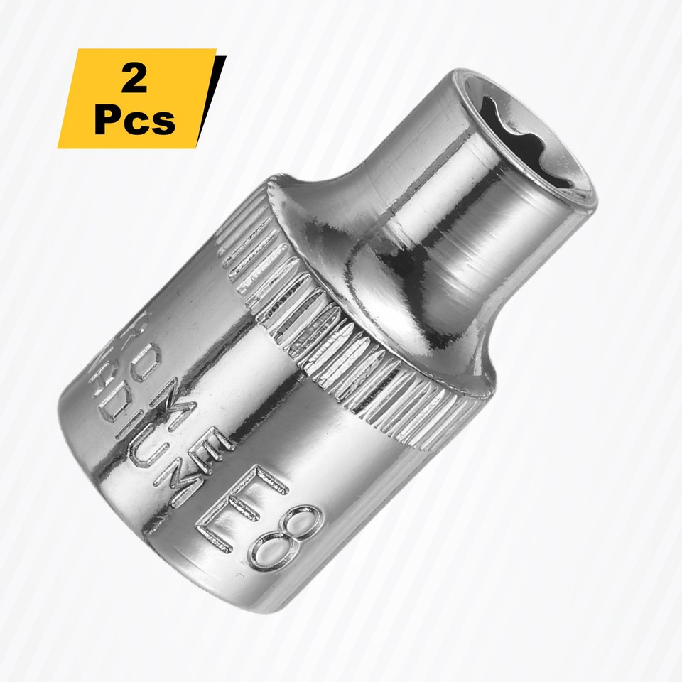 2pcs E-Torx Socket 3/8" Drive E8 External Torx Deep Socket 1.2" Star ...
