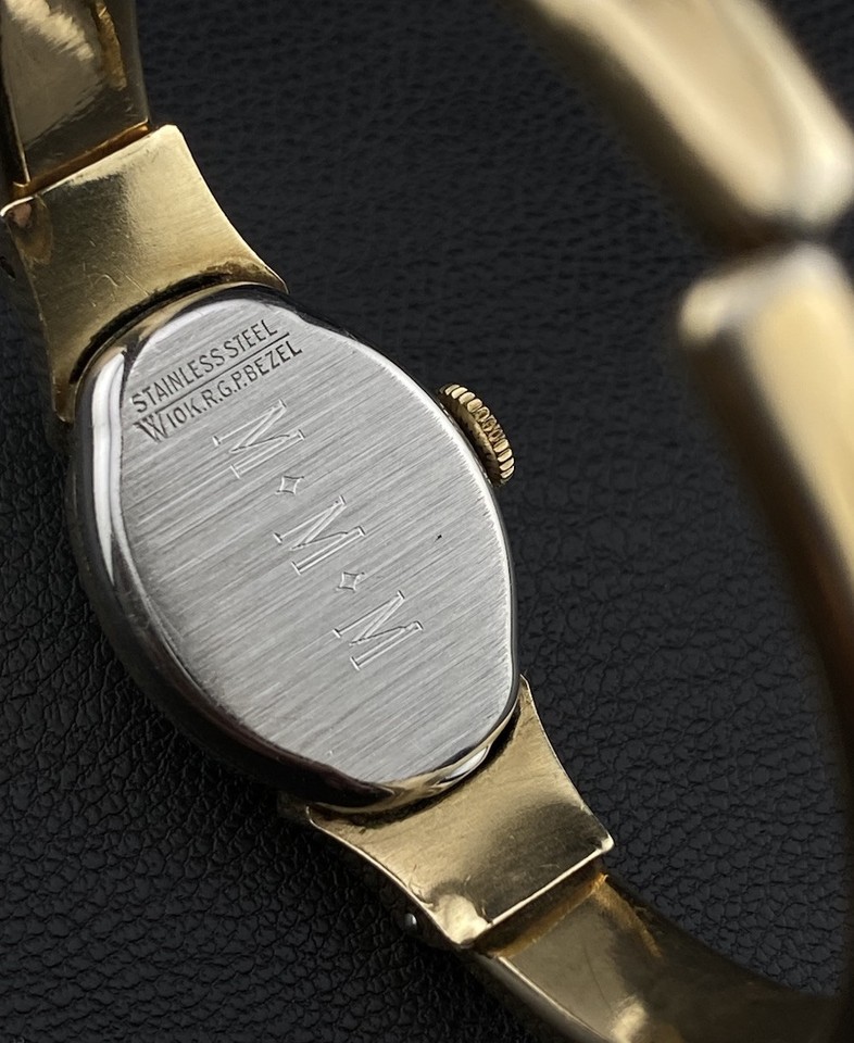 Vintage Elgin Shock master Ladies Dainty Clasp Bracelet Watch 10K GF ...