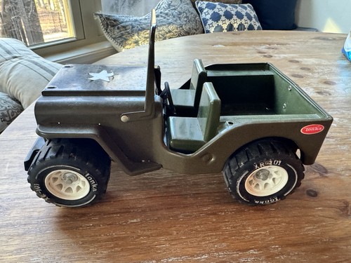 1970's TONKA Toy Pressed Steel ~ ARMY COMMANDER JEEP ~ Military Green 9 ...