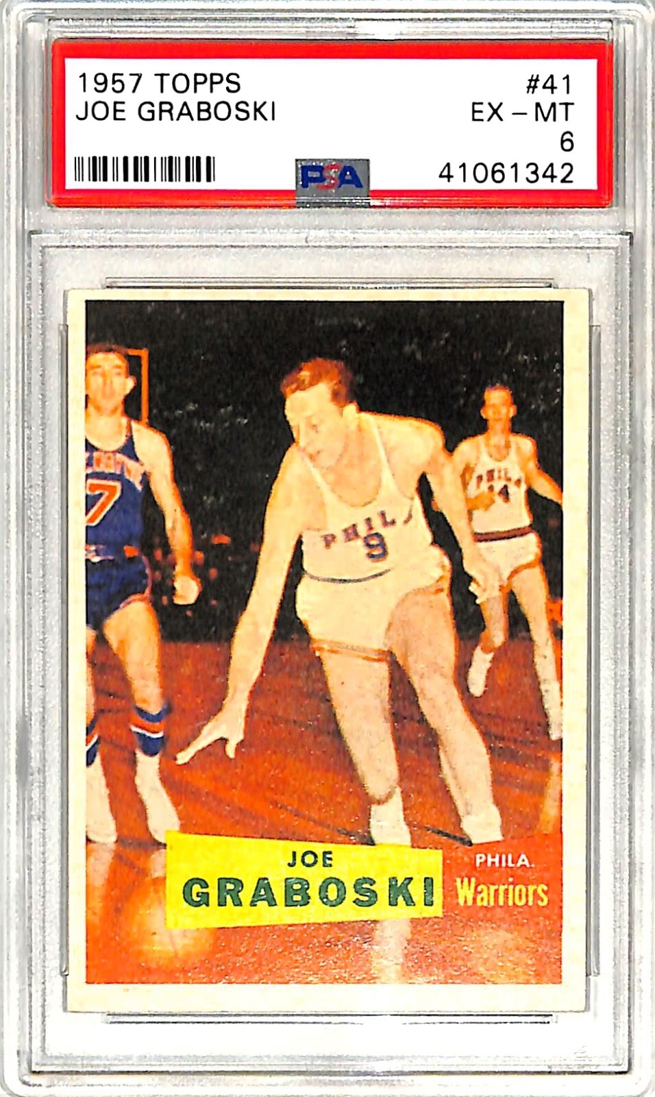 JOE GRABOSKI 1957 Topps Basketball Card #41 Philadelphia Warrior PSA ...