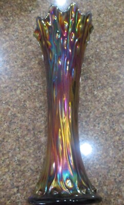 NORTHWOOD CARNIVAL GLASS TREE TRUNK VASE ELECTRIC BLUE *MINT* | eBay