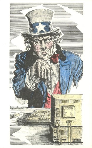Flying Rabbit Postcard 4th Of July Uncle Sam at Computer S/A Jeffrey ...