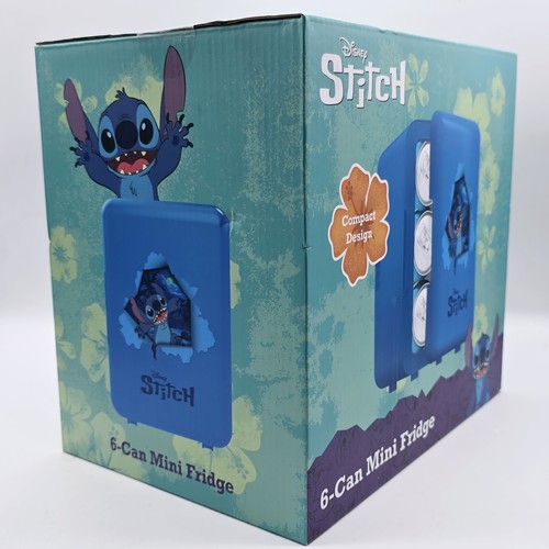 Disney Stitch Portable Compact 6 Can Thermoelectric Cooling Mini Fridge ...