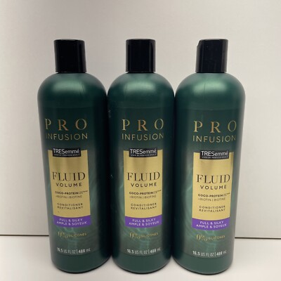 Lot of 3 Tresemme Pro Infusion Fluid Volume Full & Silky Conditioner 16 ...