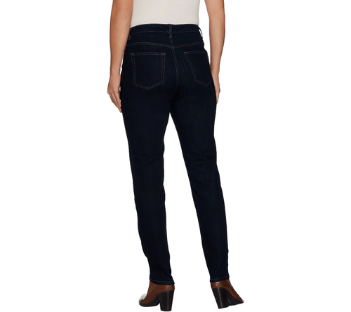 Womans Denim & Co. Reg 5-Pocket Slim Straight Leg Full Length Jeans 28 ...