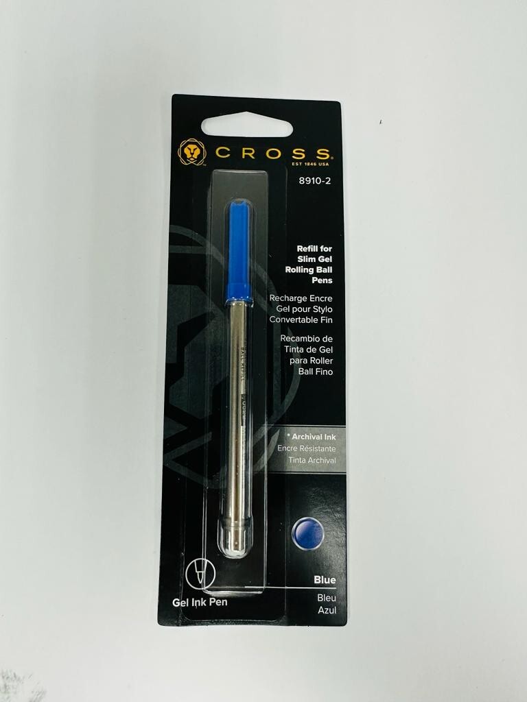 Cross 8910-2 Blue Gel Rolling Ballpoint Ink Refill One Per Card Fits ...