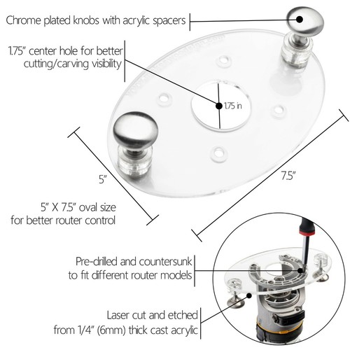 Harbor Freight DrillMaster Trim Router Acrylic Base Plate | eBay