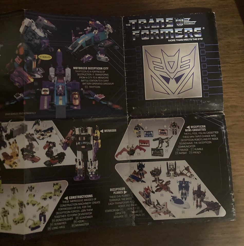 Transformers Original G1 1986 Box Insert Catalog Checklist Form | eBay