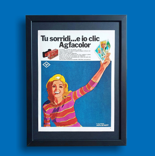 Publicité italienne originale vintage affiche films Agfa Agfacolor CNS ...
