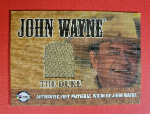 JOHN WAYNE "THE DUKE" AUTHENTIC WORN BEIGE VEST MATERIAL SWATCH RELIC ...