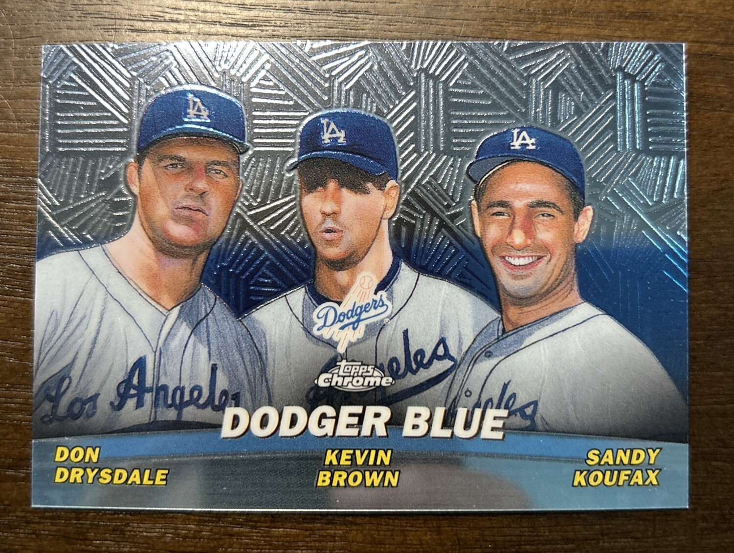 2001 Topps Chrome Don Drysdale Kevin Brown Sandy Koufax Dodger Blue # ...