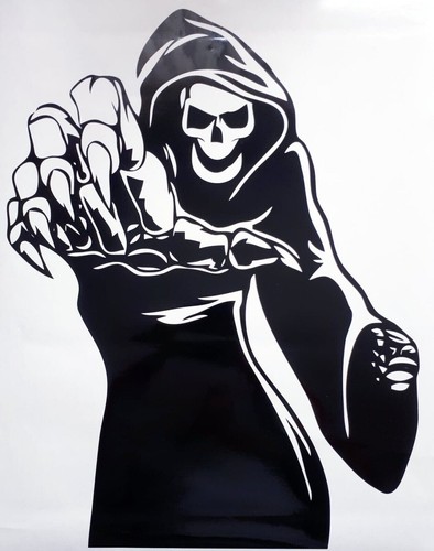 LARGE 23x18 grim reaper van car bonnet side sticker vinyl graphic decal ...