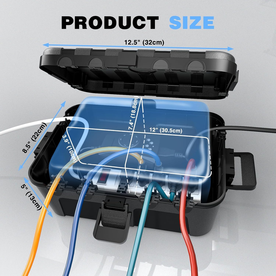 Flemoon Large Outdoor Electrical Box (12.5 X 8.5 X 5 Inch), IP54 ...