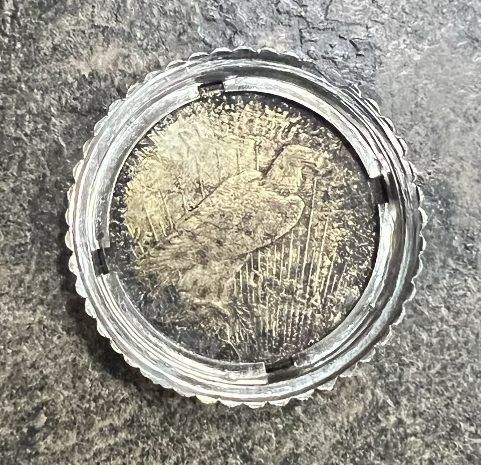 1922 Peace Dollar 90% Silver Mounted In Unknown Metal (scrap value!) | eBay