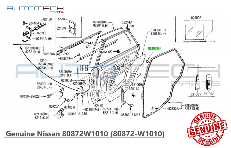 NISSAN 180SX SILVIA S13 200SX SILVIA S14 S15 NEW GENUINE FRONT DOOR ...