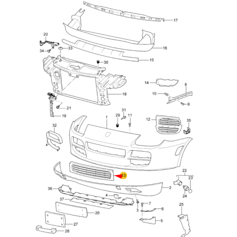PORSCHE CAYENNE 9PA Front Bumper Lower Grille 95550568300 NEW GENUINE ...