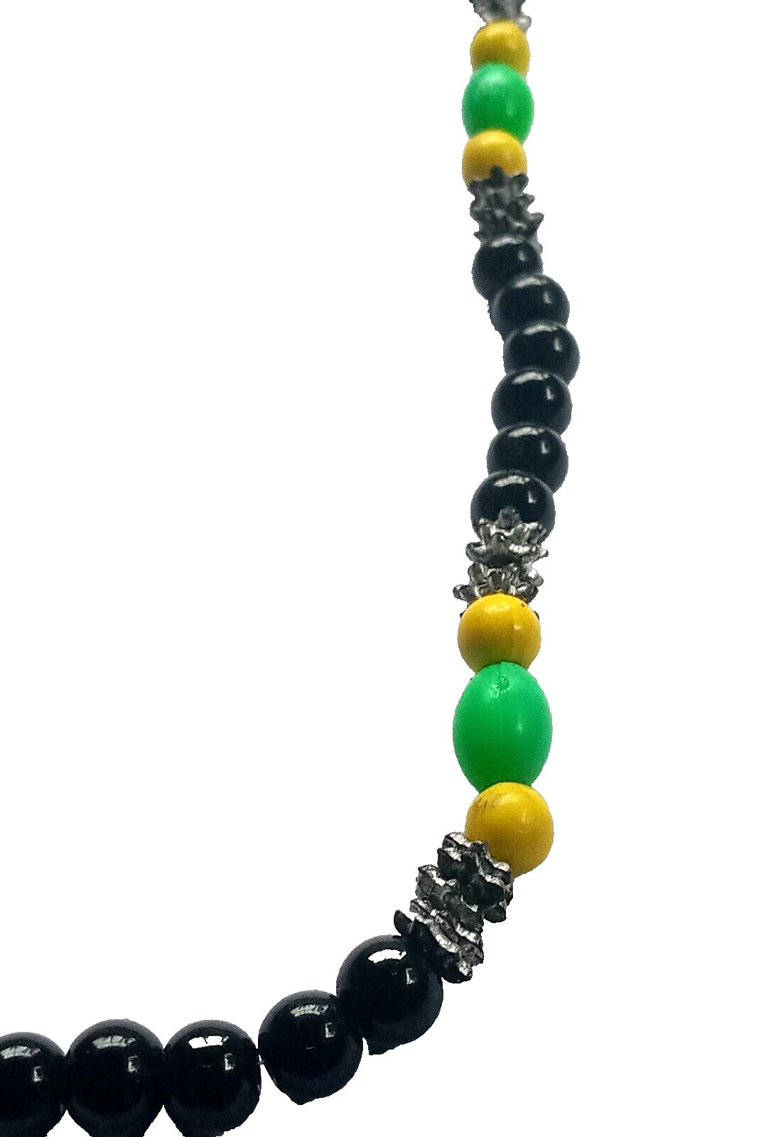 Rasta Jamaican Colors Plastic Beads Hand Made Roots Reggae Necklace One ...