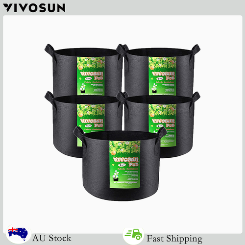 VIVOSUN 5-Pack 7 Gallon Potato Grow Bag Plant Fabric Bag Pot Veg ...