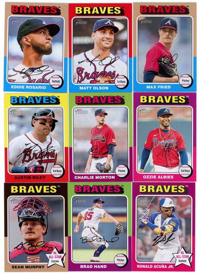 2024 TOPPS HERITAGE BASE TEAM SET ATLANTA BRAVES STRIDER ACUNA QTY | eBay