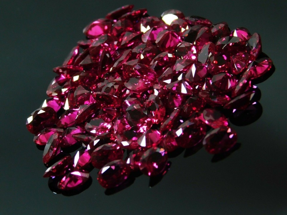 20 pcs Natural Red Ruby Loose Gemstone CERTIFIED Oval Shape 7x5 mm Lot ...