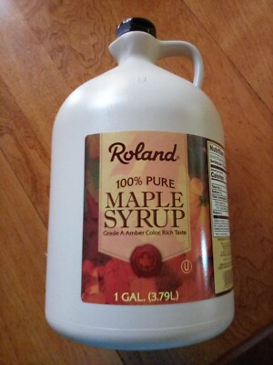 100% Pure Canadian Maple Syrup,ONE GALLON, Roland Grade A- Amber color ...