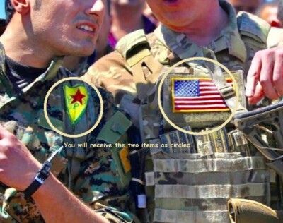 KURDS کورد PESHMERGA VOLUNTEER FORGING FIGHTER velkrö 2-INSIGNIA: US ...