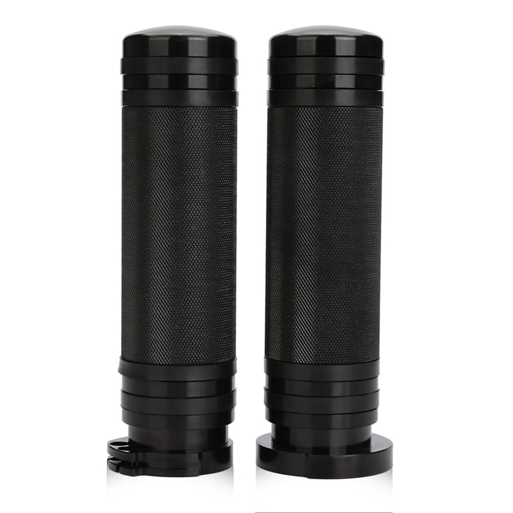 1"Black CNC Handlebar Hand Grips For Harley Softail V-Rod FXSTB FXDL ...