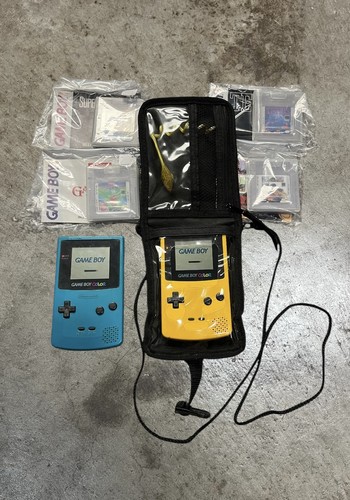 1998 Game Boy Color Teal Yellow Systems And 4 Games - Full Working ...