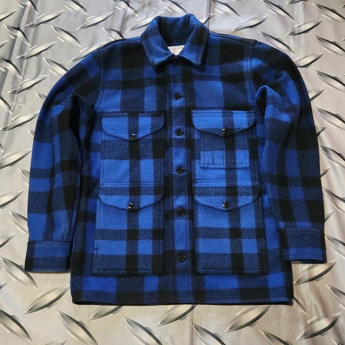 Vintage FILSON Wool Mackinaw Cruiser Jacket Blue Plaid Men's Size 42 | eBay