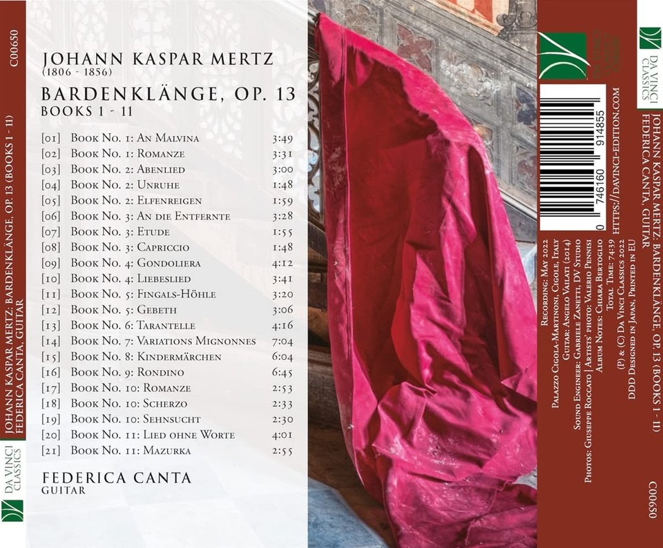Johann Kaspar Mertz Bardenklänge,Op.13,Books 1-11 (CD) | eBay