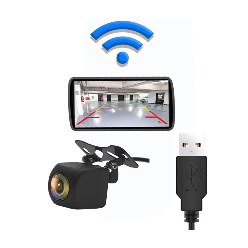 1 Set 170° WiFi Wireless Car Rear View Cam Backup Reverse Camera USB ...