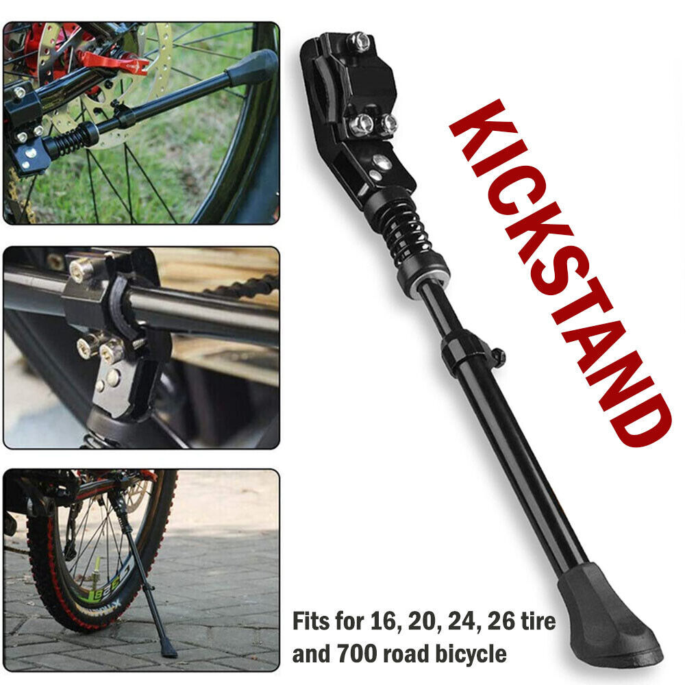 Road Bike Mountain Bicycle Adjustable Metal Bike Side Kickstand Black ...