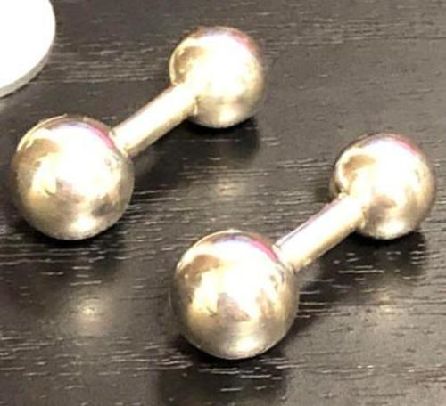 Tiffany & Co Barbell Ball Cufflinks Cuff Links Silver No BOX | eBay