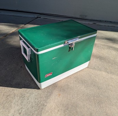 Vintage 1984 Coleman Green Metal Ice Chest Cooler Box F47 | eBay