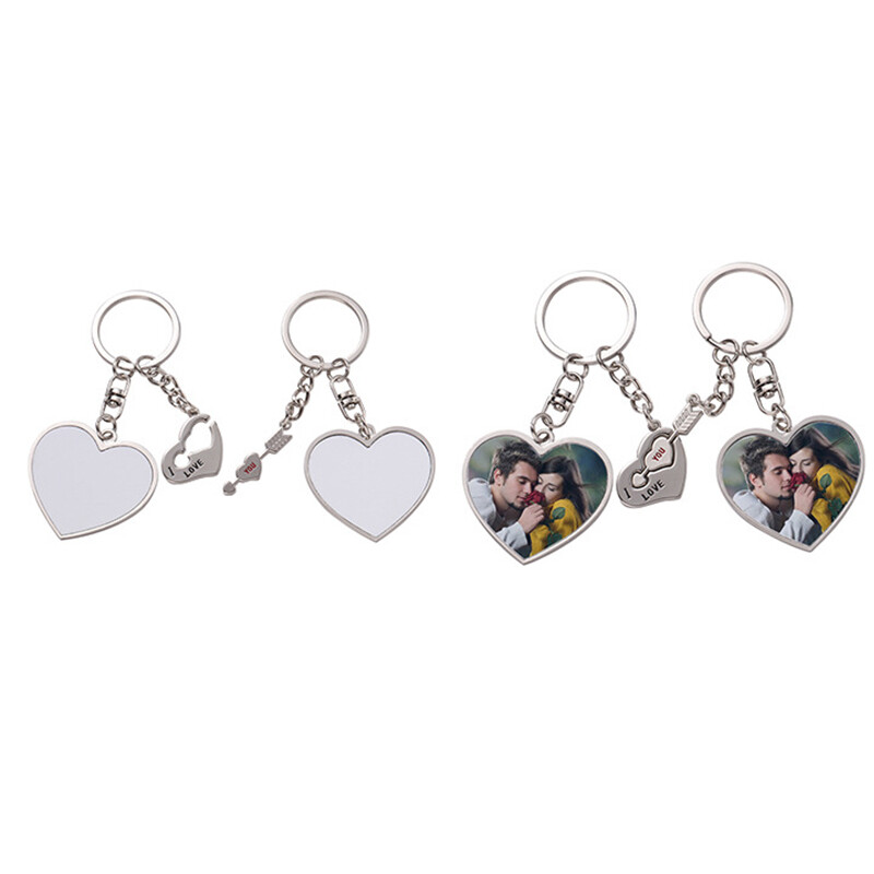 Sublimation Blank one Pair Couples keychain Gift Arrow Bow Love ...