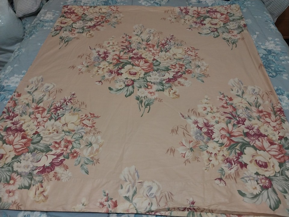 Ralph Lauren Nichola Queen Flat Sheet-100%Cotton Chintz-Shiny-2 ...