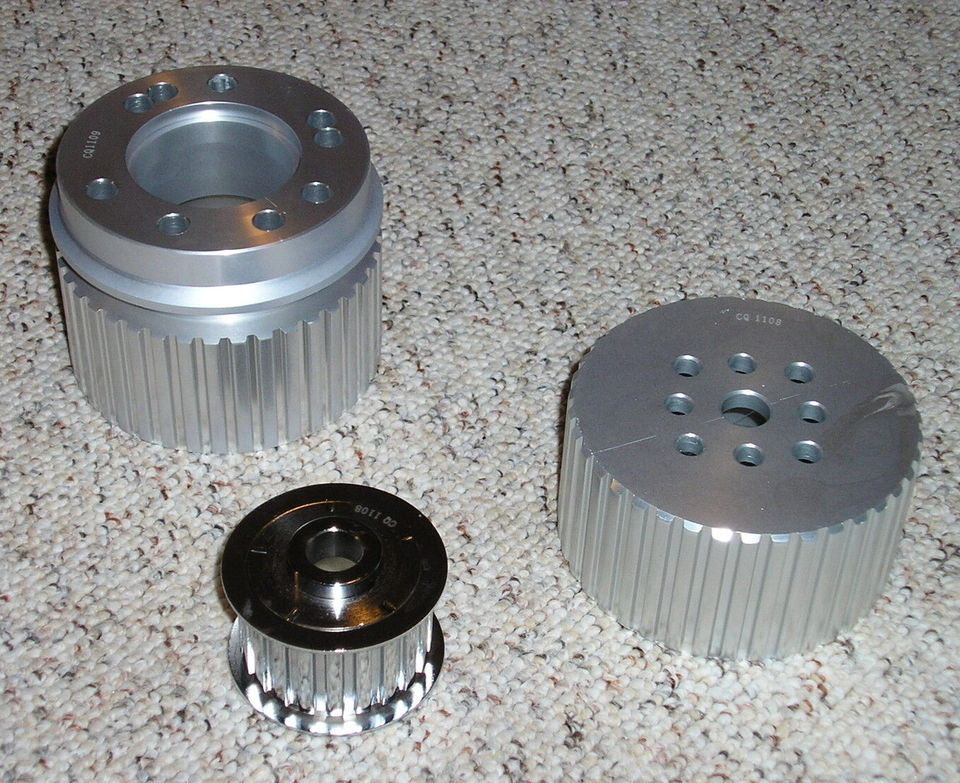 SMALL BLOCK FORD 351C CLEVELAND GILMER DRIVE PULLEY KIT w/ 40.5" COGGED ...