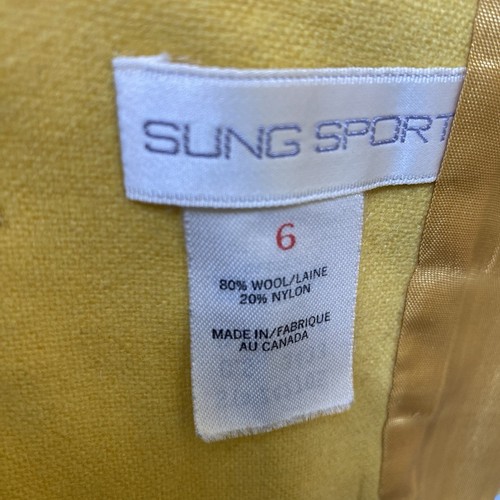 Vintage Alfred Sung Sport Yellow Women's Blazer Jacket 6 80% Wool ...