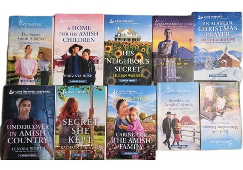 Lot of 10 Large Print Love Inspired Amish Romance Paperback Books | eBay