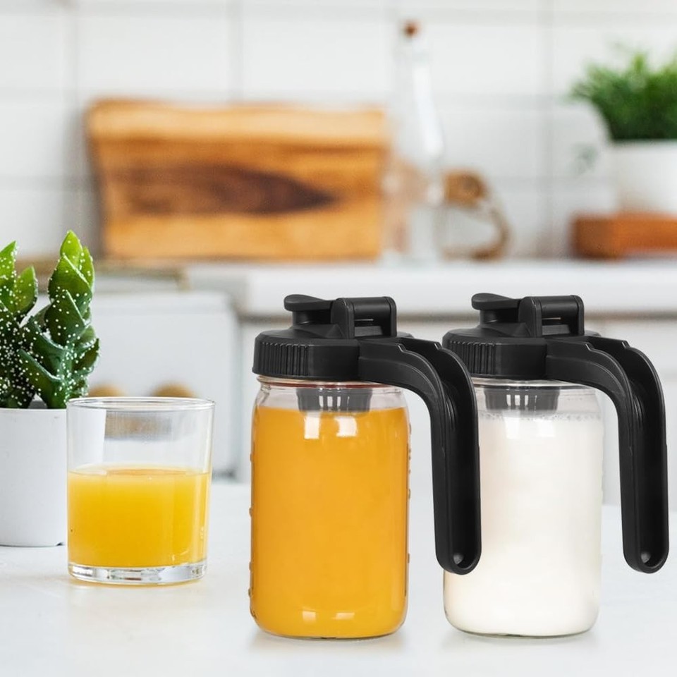 Wide Mouth Mason Jar Lids Flip Cap with Handle Wide Mouth Pour Spout ...