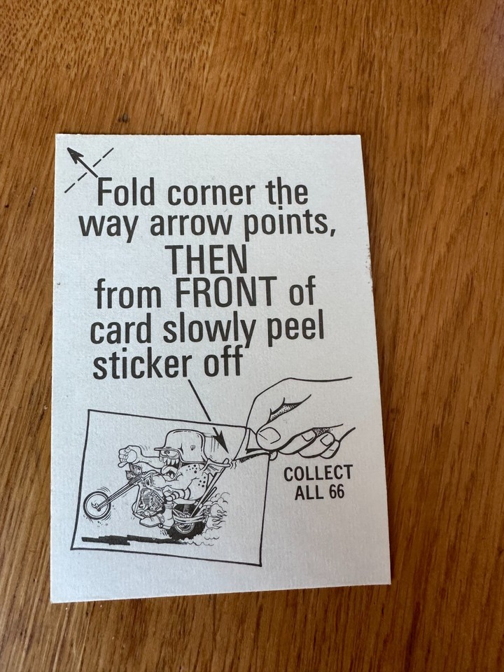 1972 SILLY CYCLES sticker card #41 Donruss (Odd Rods related) Nit ...