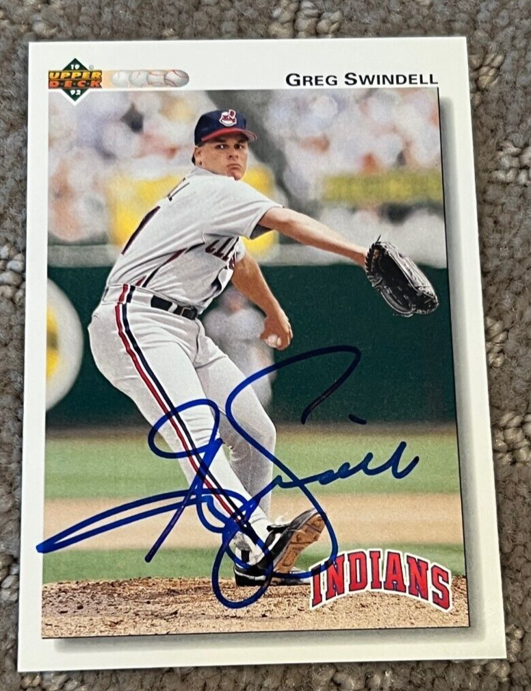 Greg Swindell signed autographed 1992 Upper Deck Card Cleveland Indians ...
