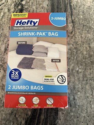 Hefty SHRINK-PAK Jumbo Vacuum Storage Bags, 2 PACK | eBay