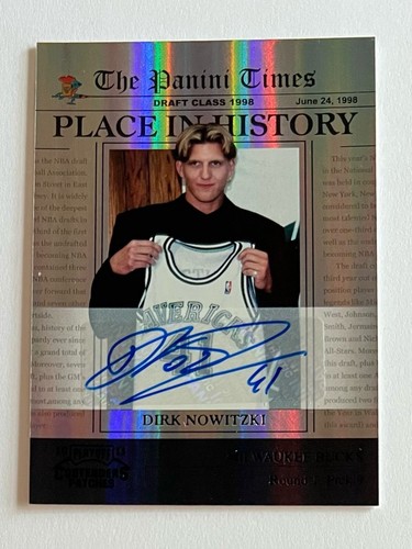 2010 -11 Panini Contenders Place in History Dirk Nowitzki 8/10 Auto ...