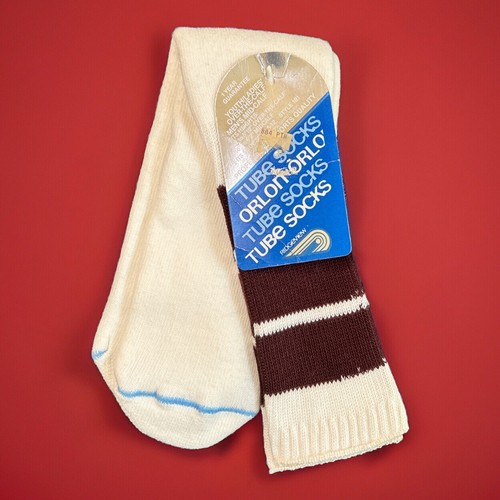 VTG 80s Tube Socks Ridgeview Striped Orlon Acrylic USA 20” NOS Football Burgundy | eBay