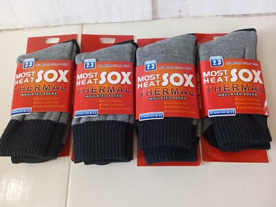 Mens Most Heat Sox Top Rating Thermal Insulated Heavy Socks NEW Set of ...
